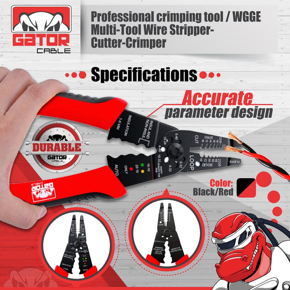 Wire Cable Cutter Crimper Shearer Snipper Pliers Screws Stripper Grip ...