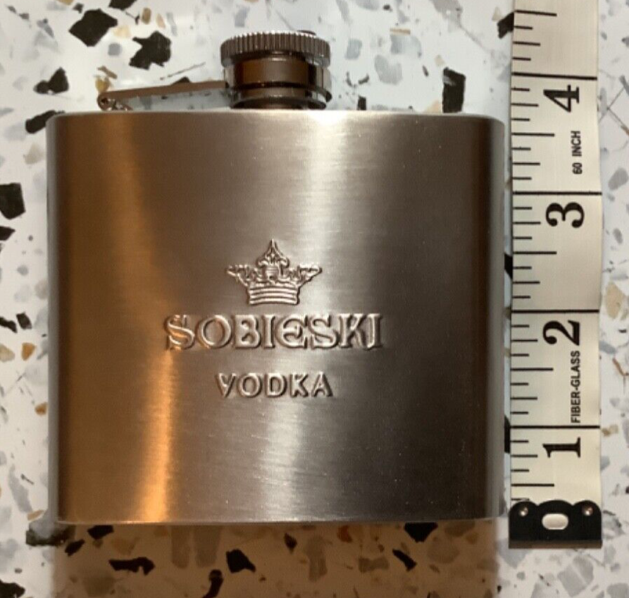 Flask 5 oz Stainless Steel Sobieski Vodka | eBay