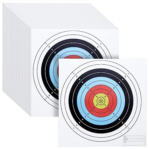 50 Pack Bullseye Large Paper Shooting Range Targets, 10 Rings, 17 X 17 ...