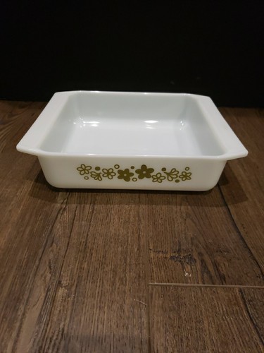 Vintage PYREX Spring Blossom Crazy Daisy Green 922 Baking Dish 8x8x2 | eBay