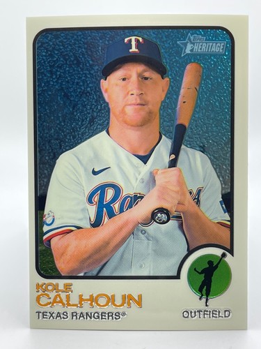 2022 Topps Heritage High KOLE CALHOUN Rangers #602 CHROME 849/999 Free ...