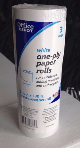 One-Ply Paper Rolls, 2 1/4" x 130', White, Pack Of 3 | eBay
