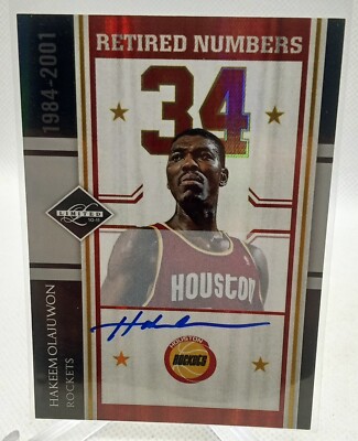 2010-11 Limited Retired Numbers Autograph- Hakeem Olajuwon /99 Houston ...