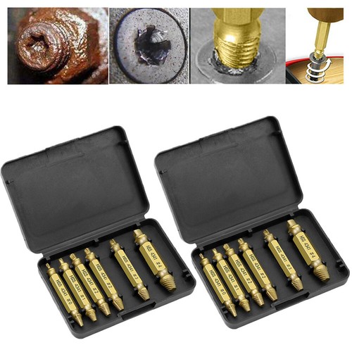 2Set 12pcs Damaged Screw Extractor Drill Bits Guide Bolt Screw Strength ...