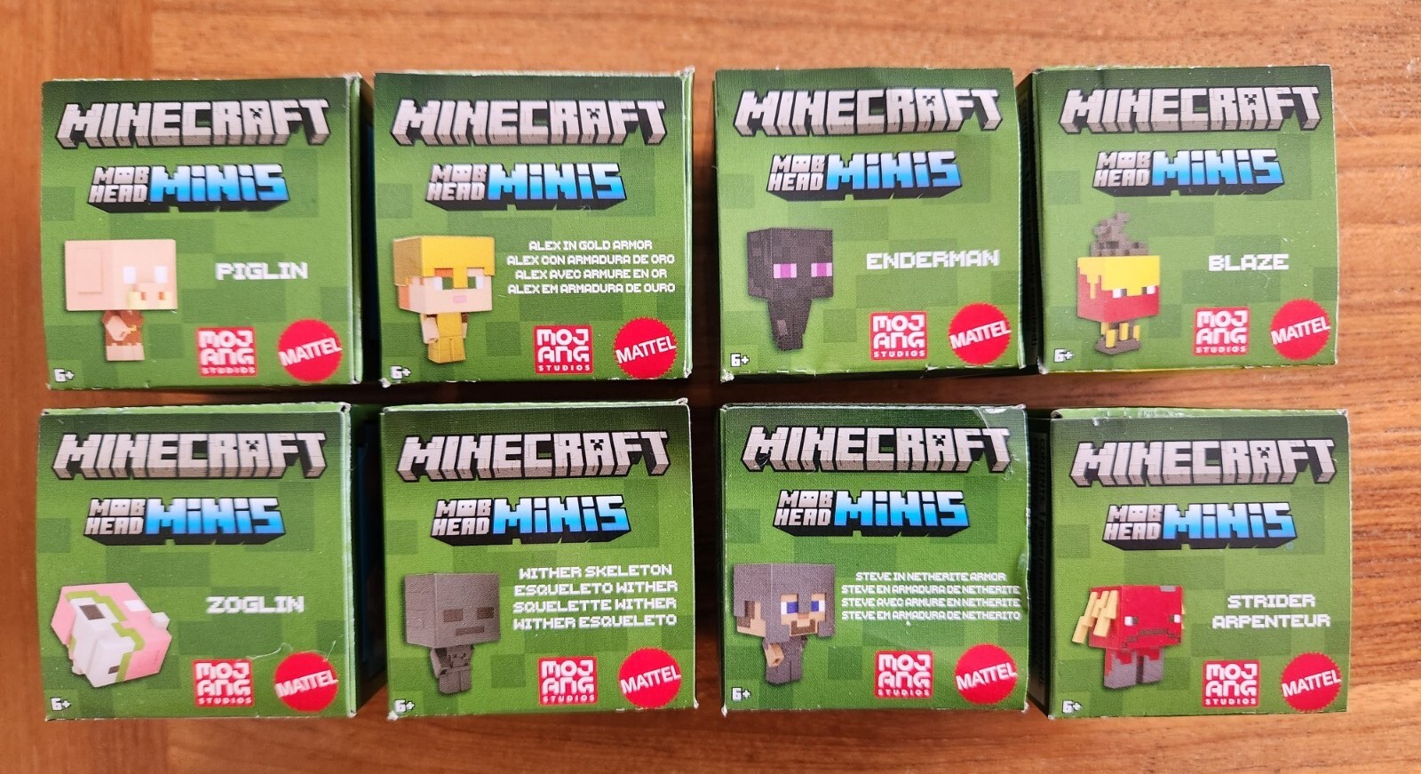 Mattel Minecraft Mob Head SET OF 8 Mini Figures Nether Collection #107023 | eBay