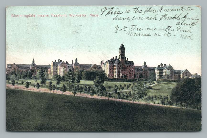 Bloomingdale Insane Asylum WORCESTER Massachusetts Antique Postcard ...