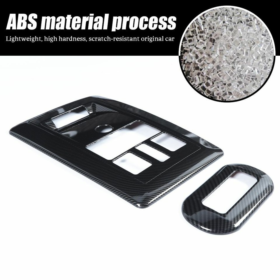 Carbon Fiber Front Rear Reading Light Panel Cover Trim for Dodge RAM ...