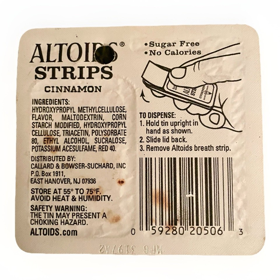 Vintage Altoids Strips Cinnamon Breath Strips Tin New Old Sealed ...