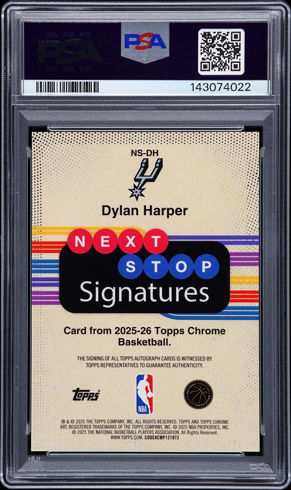 2025 TOPPS CHROME NEXT STOP SIGS WHITE GEO DYLAN HARPER RC 1/2 PSA 8 ...