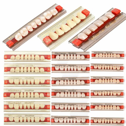 3Set Dental Acrylic Resin Denture Upper Anterior Teeth Shade Color A1 ...