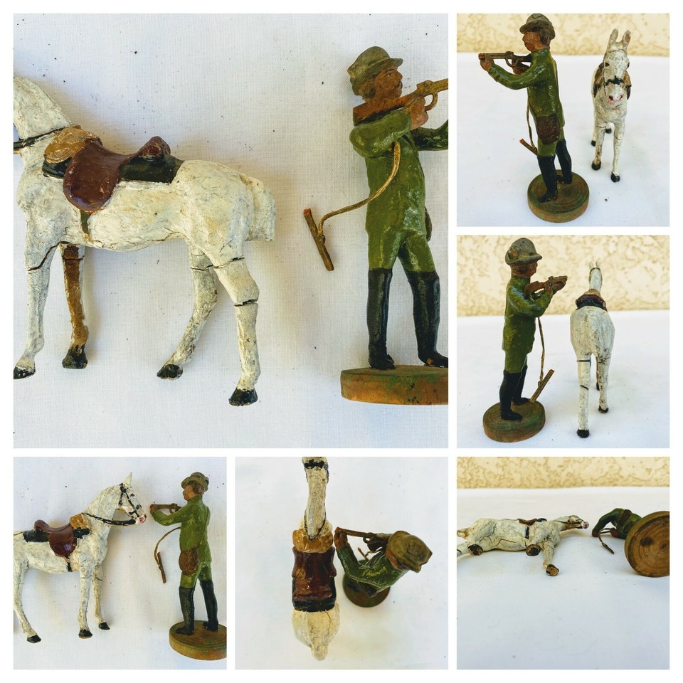 Antique 27 Emil Pfeiffer Pre Elastolin Composition Buffalo Bill Cowboys ...