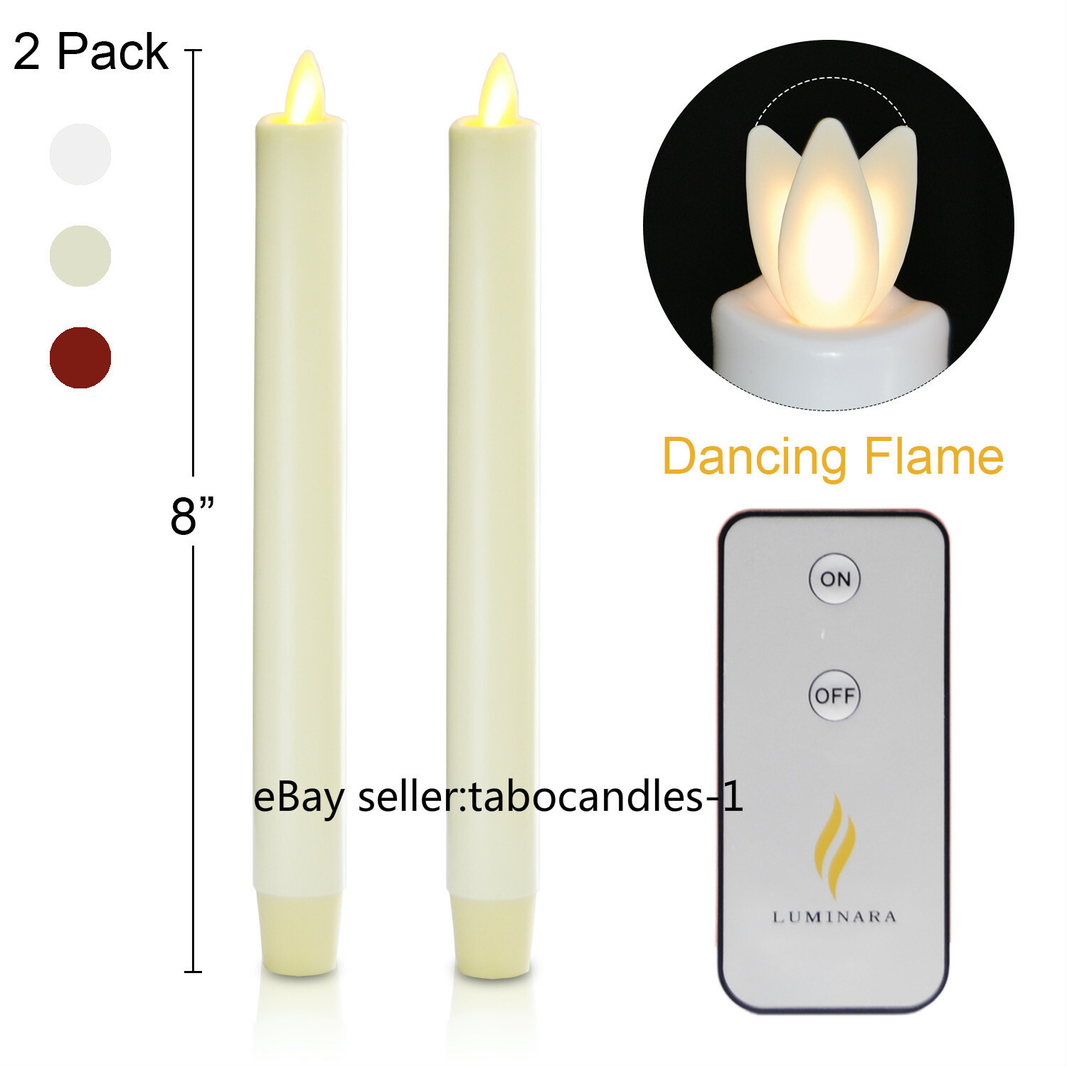 Luminara Flameless Led Taper Candles Flickering Dancing Wick for Home ...