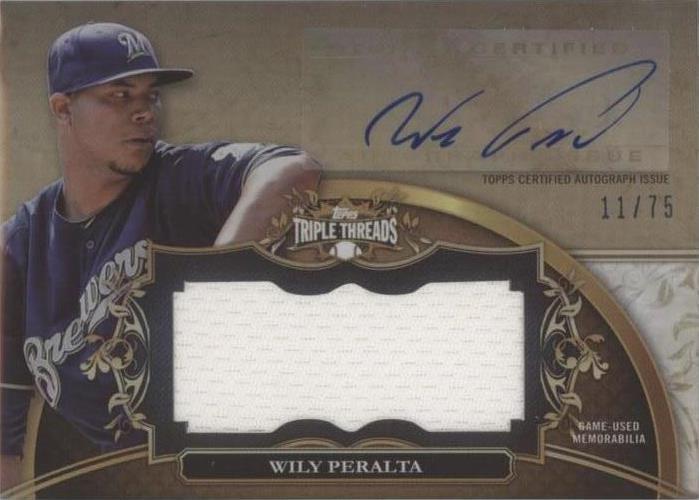 2013 Topps Triple Threads - Unity Autograph Jumbo Relics Wily Peralta # ...
