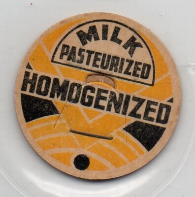 Milk Bottle Cap - Pasteurized Homogenized Milk - generic cap - 1 7/16 ...
