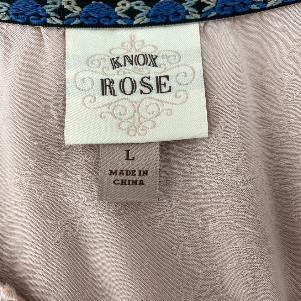 Knox Rose Top Blouse Dusty Pink Large Crochet Hi Low Embroidery Peasant ...