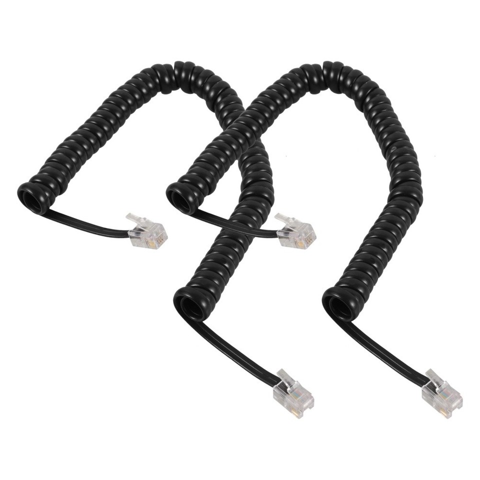 2Pcs Coiled Telephone Cable for Landline Phone Easy Installation Cord ...