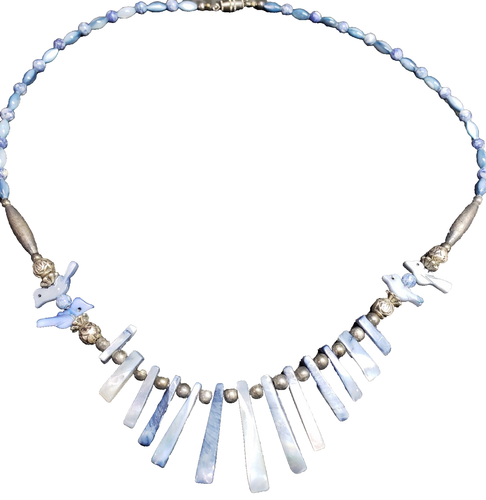 Blue Shell? Bird Fetis Necklace Jewelry Easter Gift Vintage | eBay