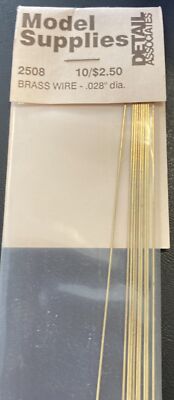 Detail Associates 2508 All Scale Round Brass Wire pkg(4) -- .028 ...
