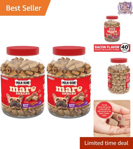 Bacon & Bone Marrow Dog Treats – Crunchy 40oz Pack of 2 for Training ...