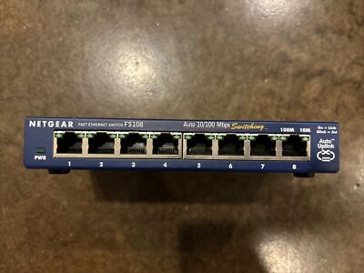 Netgear ProSafe 8-Port 10/100Mbps Fast Ethernet Switch FS108 v2 | eBay