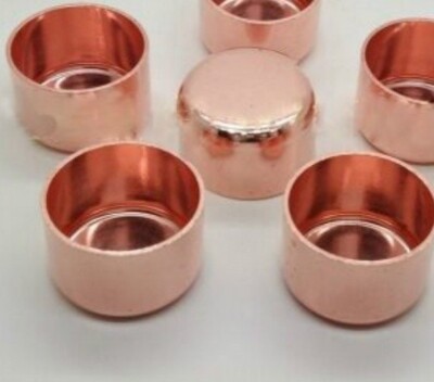 Pack of 4 x 15 mm Copper End Feed Stop End Cap Fittings For Cooper Pipe ...