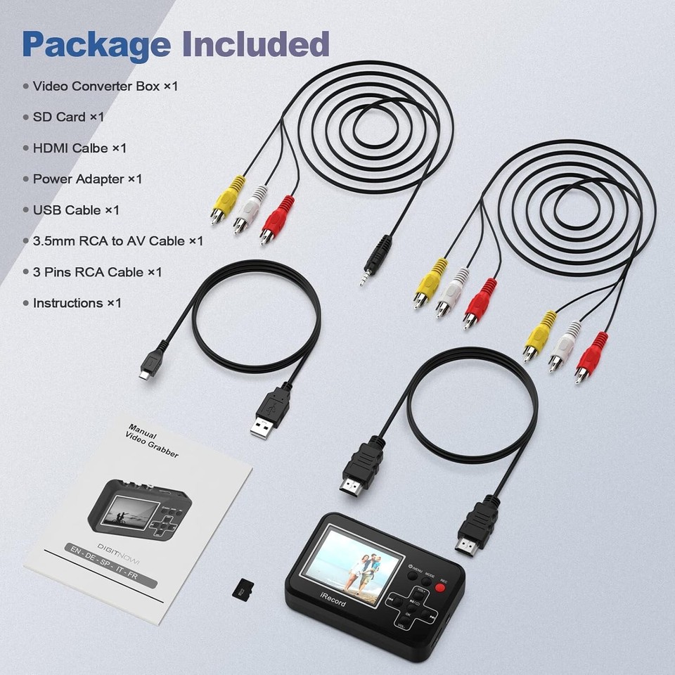 DIGITNOW! Video Capture Vhs to Digital Converter Records Video Tapes to ...