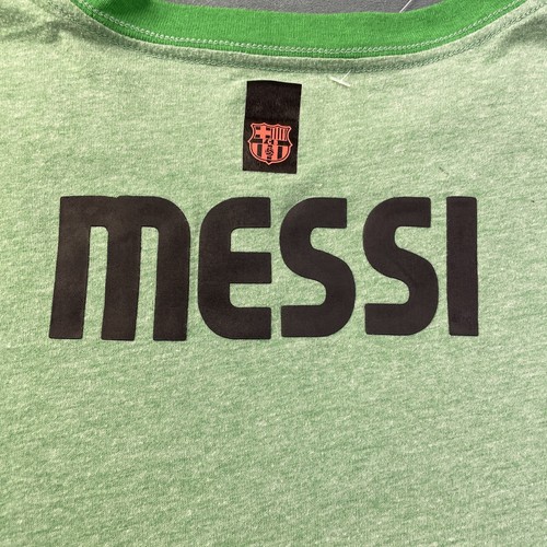 FC Barcelona Lionel Messi Leo Ringer Green Tee #10 Size Large Short ...
