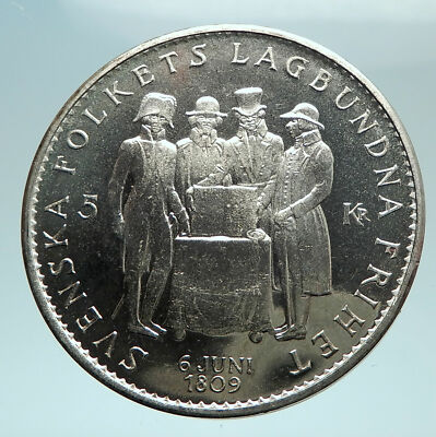 1959 SWEDEN King GUSTAV VI ADOLF Silver SWEDISH Coin CONSTITUTION ...