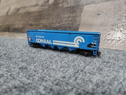 HO Scale Tyco 40' Conrail Open Hopper Car Blue #433165 Model Train | eBay