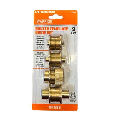 BRAND NEW HIGH QUALITY Brass Router Template Guide Bushing Set 9-Piece ...