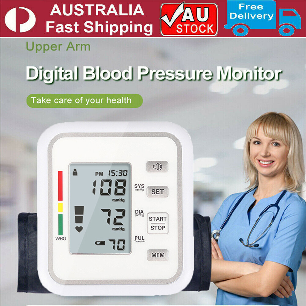 Digital Blood Pressure Monitor Upper Arm Automatic Heart Rate Meter ...