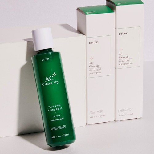 ETUDE HOUSE AC Clean Up Tea Tree Facial Toner 200ml + Fluid 180ml Set ...