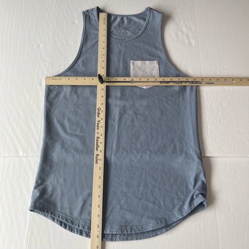BYLT Drop Cut Pocket Tank Top Me'sn Medium Light Blue White Pocket Gym ...