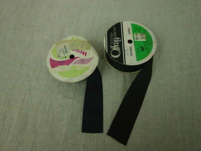 VTG Ribbon Lot Offray Black Grosgrain Wrights Navy Grosgrain #9 1.5 ...