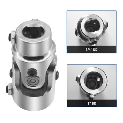 New 1" DD to 3/4" DD Steering Shaft U Joint Coupling Chrome | eBay