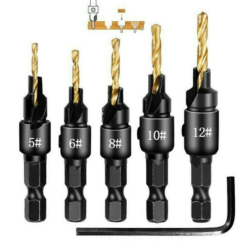 UK 14pcs/Set Pack Countersink Drill Bit Wood Plug Cutter Woodworking ...