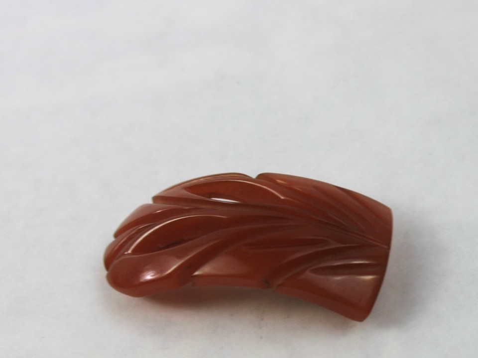 Bakelite Dress Fur Scarf Clip Russet Pierced Openwork Carved | eBay