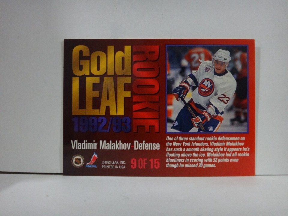 1993-94 Leaf Gold Leaf Rookie Vladimir Malakhov #9 | eBay