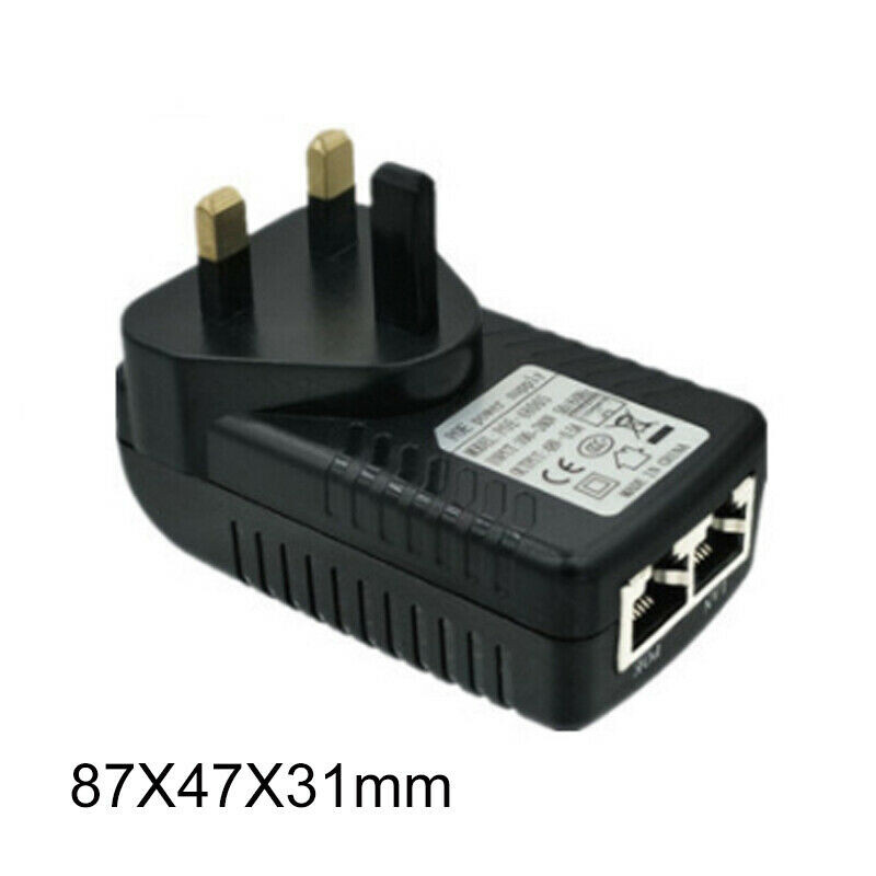 POE Power Supply 48V 0.5A Injector Adapter UK Wall Plug Power Over ...