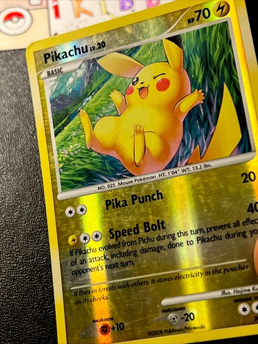 Pikachu 70/100 MP Reverse Holo Foil Vintage 2008 Pokemon Card. Fast ...