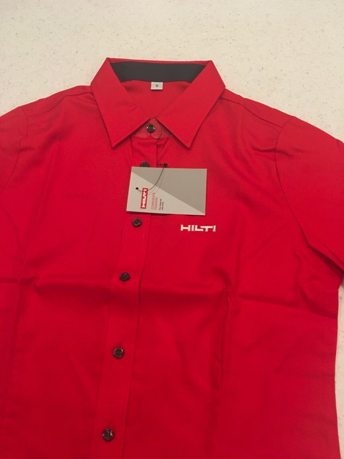 NEW Hilti Classic Dress Red Button Up Long Sleeve Women's Size S Shirt ...