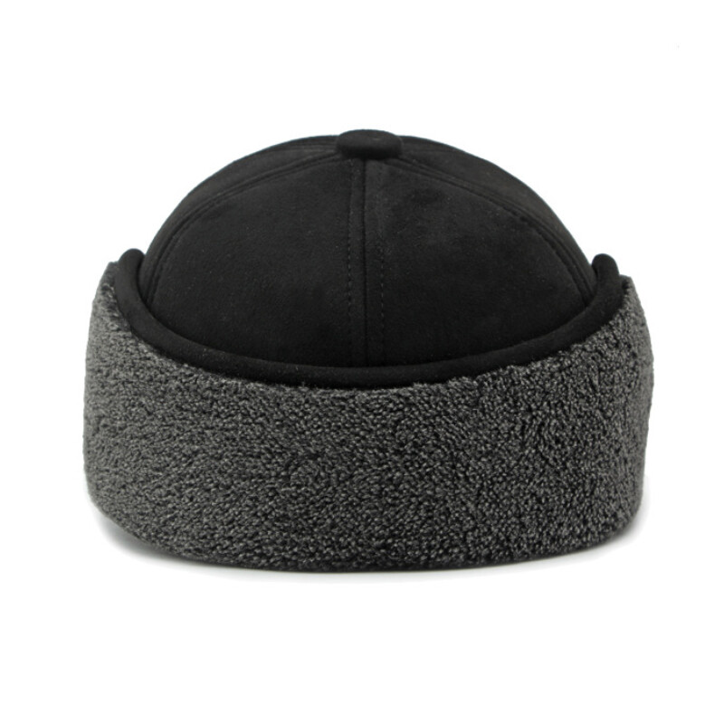Men Windproof Suede Leather Warm Lined Baseball Cap Outdoor Earflap Hat ...