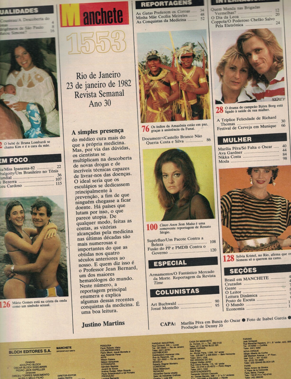 Manchete Magazine January 23 1982 Sylvia Kristel Bjorn Borg Ava Gardner ...
