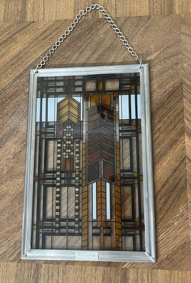 Frank Lloyd Wright Stained Glass Panel Autumn Sumac Suncatcher MCM ...