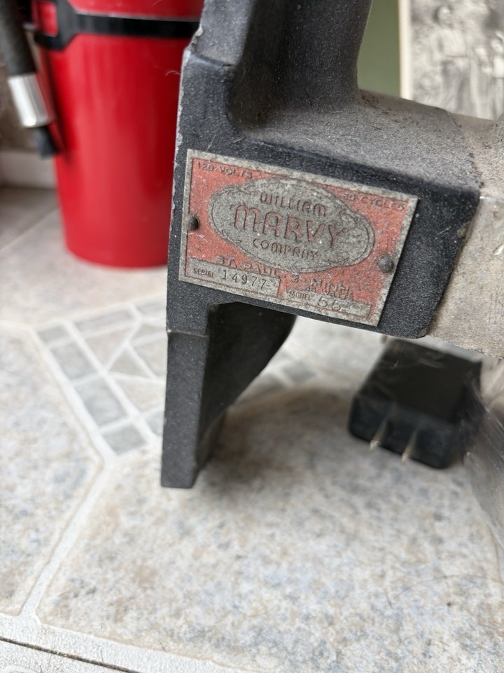 Vintage William Marvy Barber Pole WORKS - HAIR STYLIST sign - Cast Iron ...
