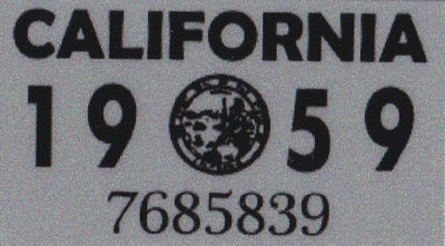 1959 Year Sticker for California Retro Vintage License Plate ...