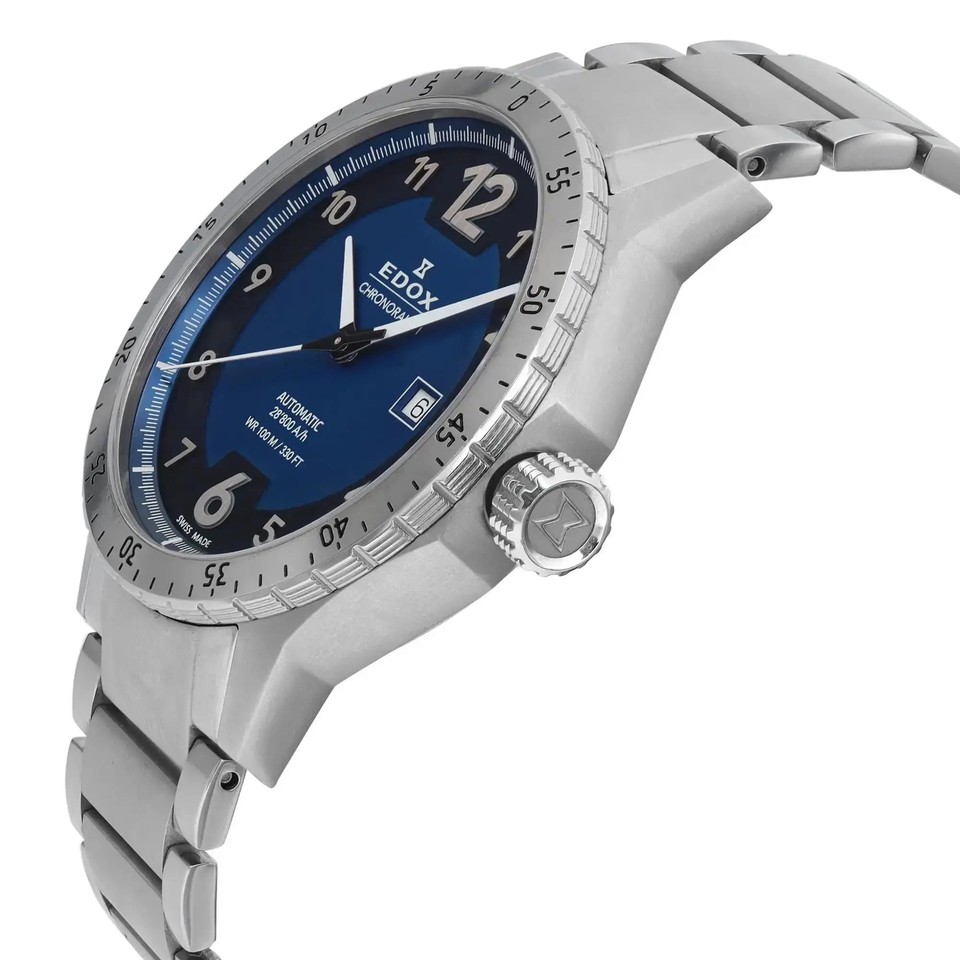 Edox Chronorally 1 Steel 45mm Blue Dial Automatic Men Watch 80094-3NM ...