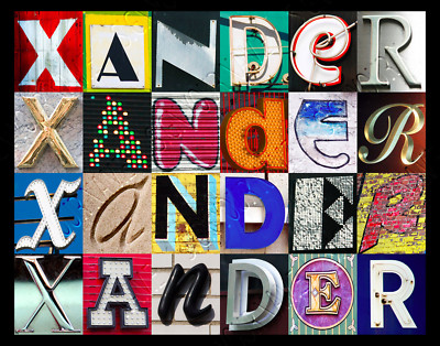 XANDER Name Poster featuring photos of actual sign letters | eBay
