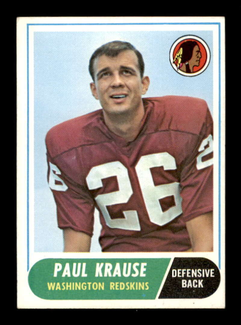 1968 Topps #166 Paul Krause VGEX Redskins 563144 | eBay