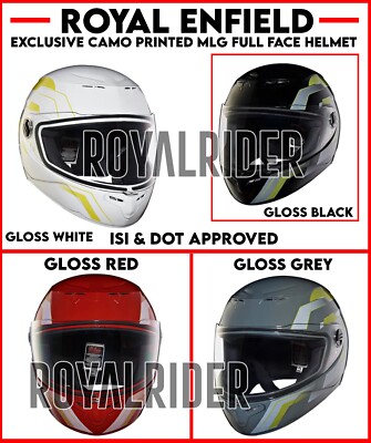 Royal Enfield EXCLUSIVE CAMO PRINTED MLG FULL FACE HELMET, WHITE/RED ...